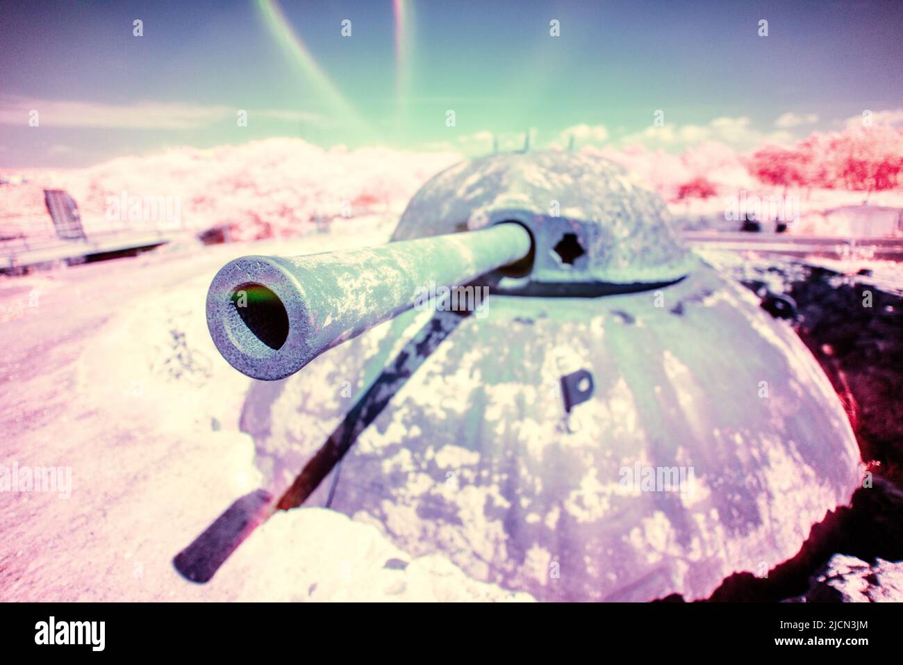 King Oscar II's fort in infrared with red/blue channel swap Stock Photo ...