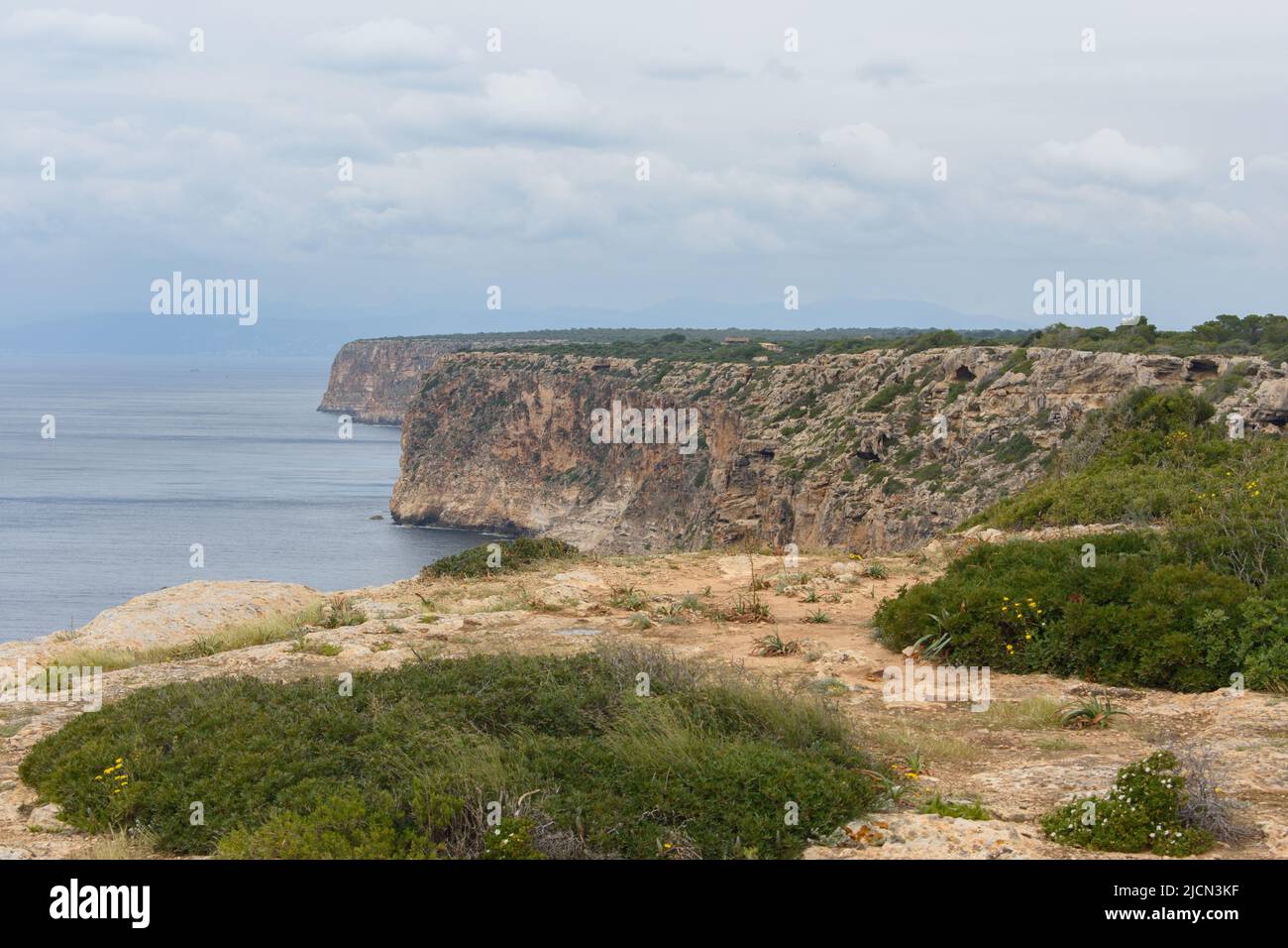 Steep coastal cliffs at Cap Blanc in Mallorca, Spain Stock Photo - Alamy
