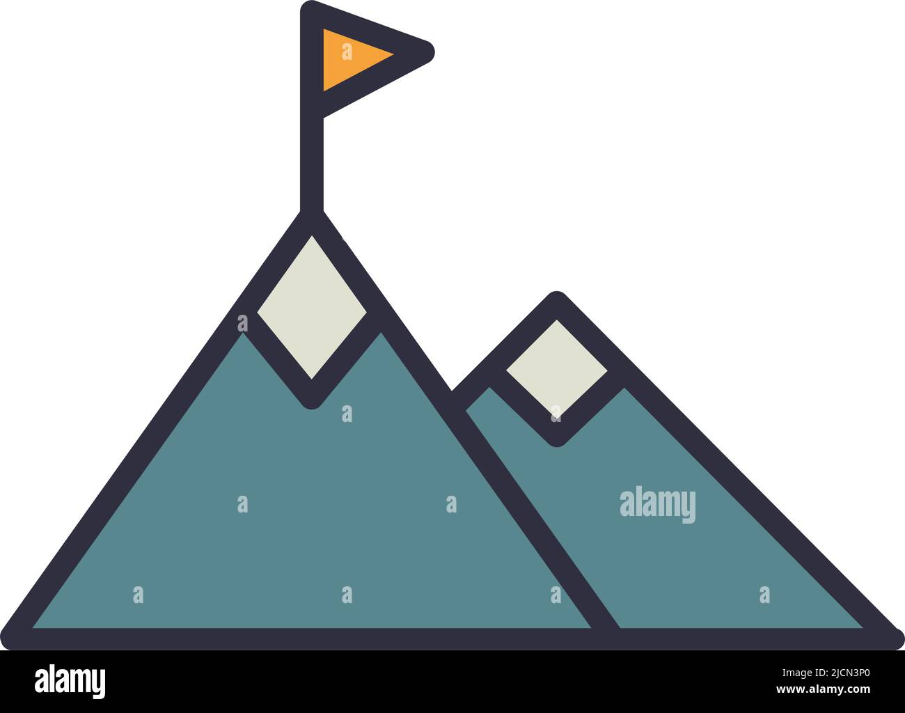Journey flag on mountain Stock Vector Images - Alamy