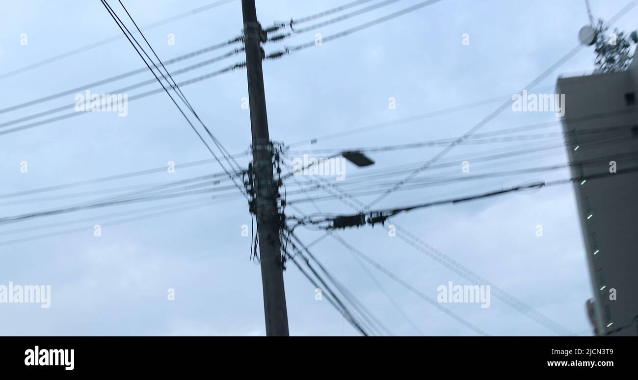 Electric Third world cable pole telephone lines Stock Photo - Alamy