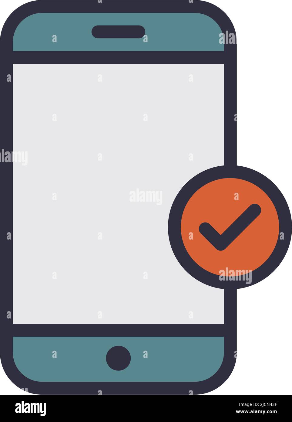 Smartphone check with tick mark flat vector icon Stock Vector Image ...