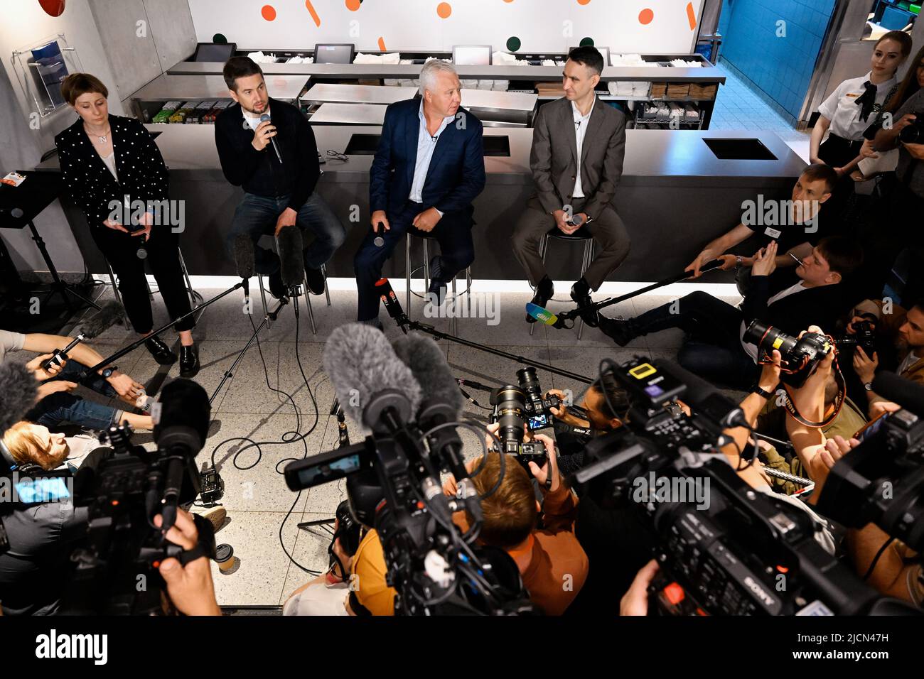 Press conference on the opening of McDonald's restaurants under the new ...