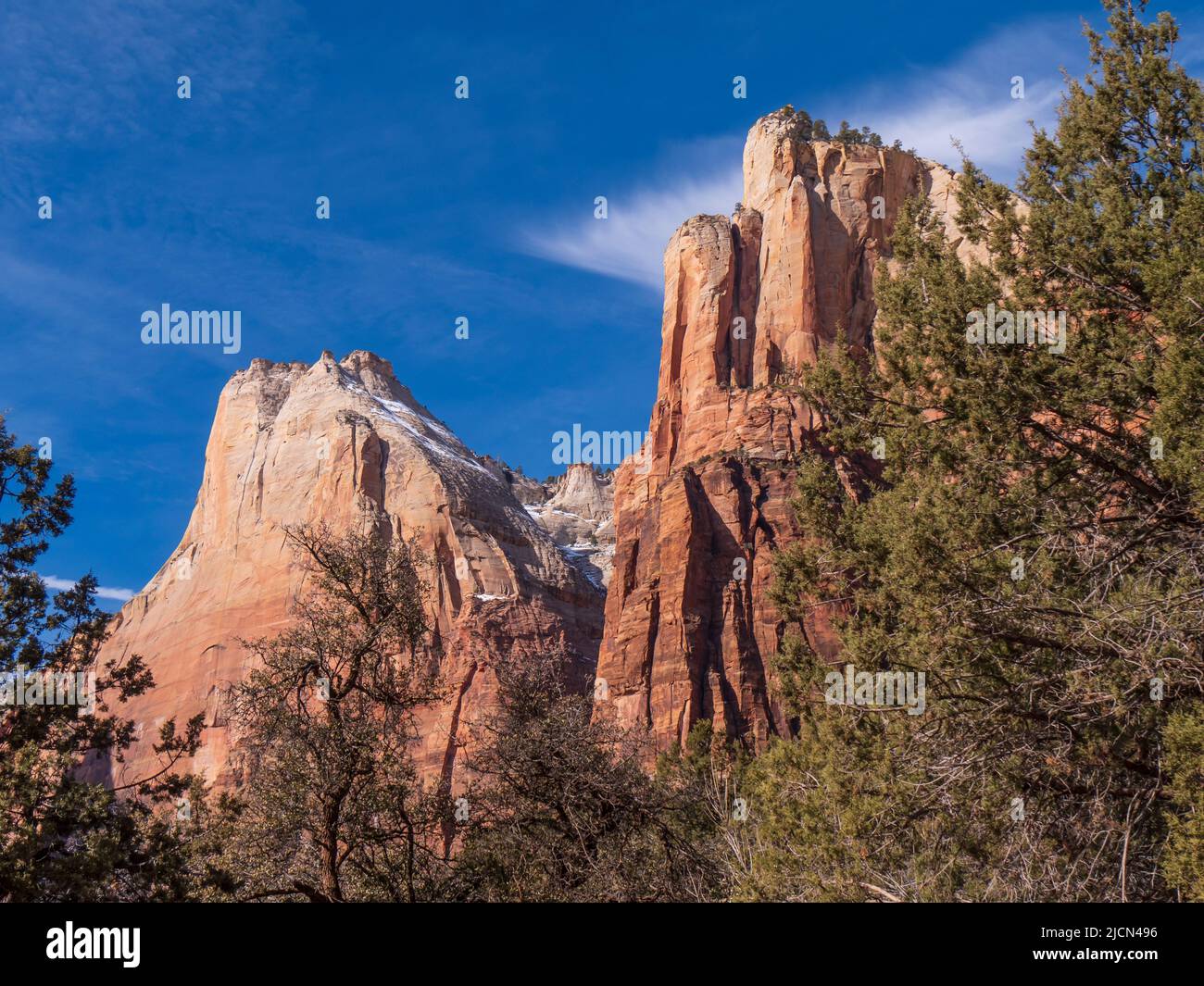 Two of The Three Patriarchs, Abraham and Isaac, from Sand Bench Trail ...