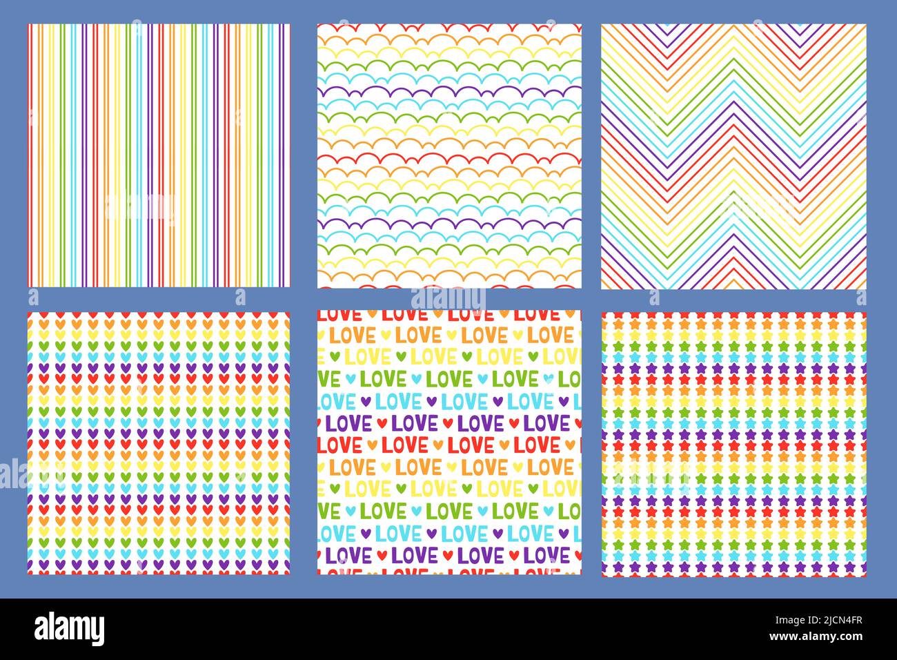 Seamless pride pattern. Rainbow gradient lines, hearts stripes and love ...