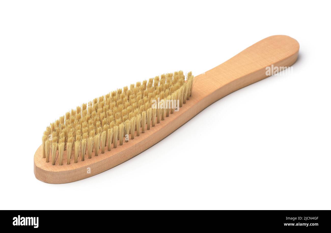 Natural bristle clothes brush with wood handle isolated on white Stock ...