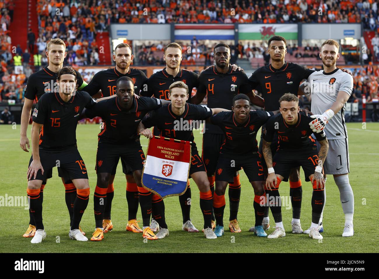 ROTTERDAM - ((Top Row LR) Matthijs de Ligt of Holland, Vincent Janssen ...
