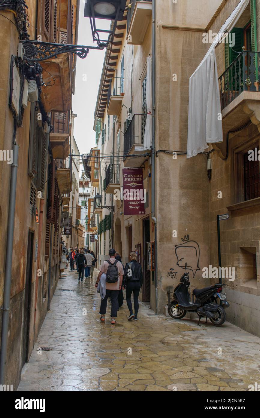 Palma de Mallorca, Mallorca, Spain - 05.03.2022: People walking in ...