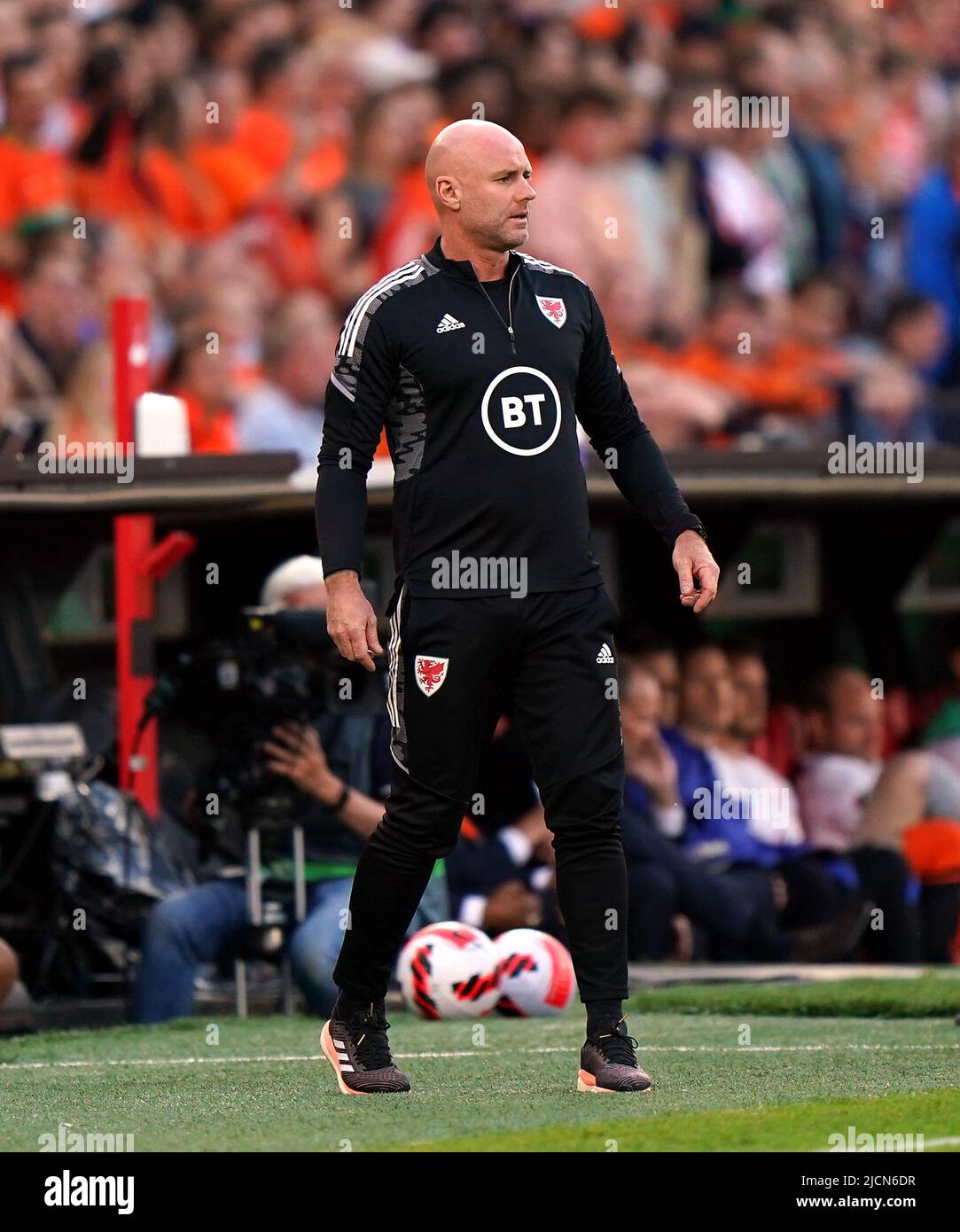 Wales manager Rob Page on the touchline during the UEFA Nations League ...