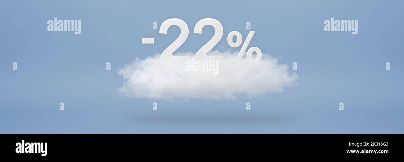 Discount 22 percent. Big discounts, sale up to twenty two percent. 3D ...