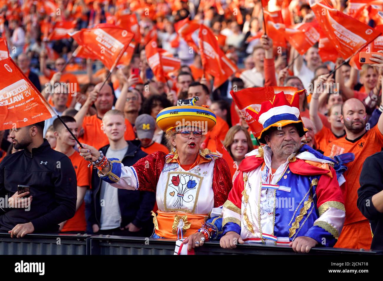 Netherlands fans in the stands during the UEFA Nations League match at ...