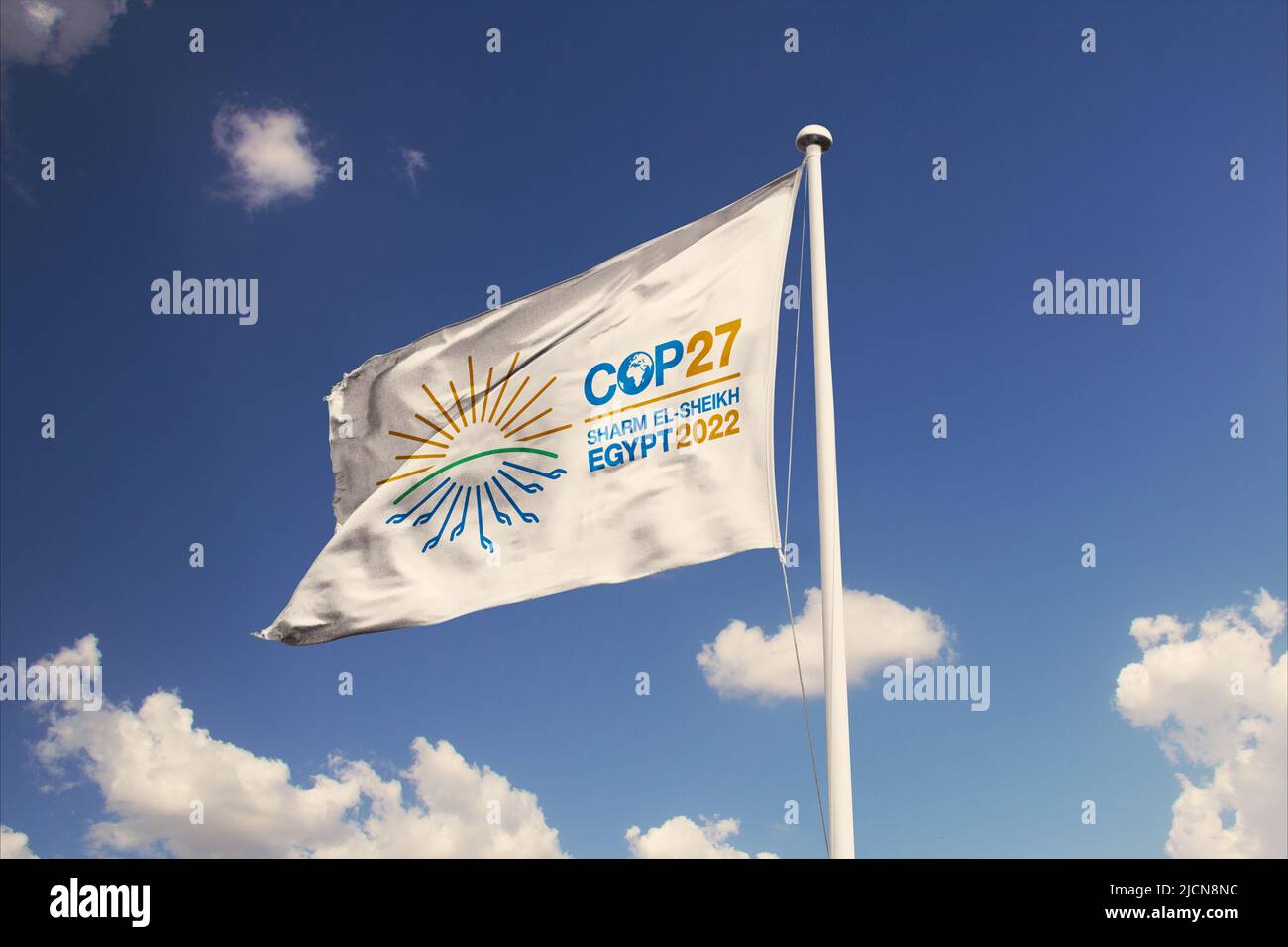 In this photo illustration The 2022 United Nations Climate Change ...
