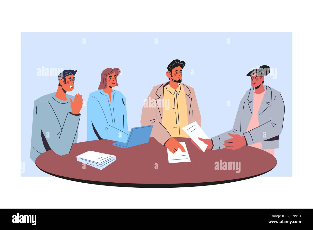 Conferring Stock Vector Images - Alamy