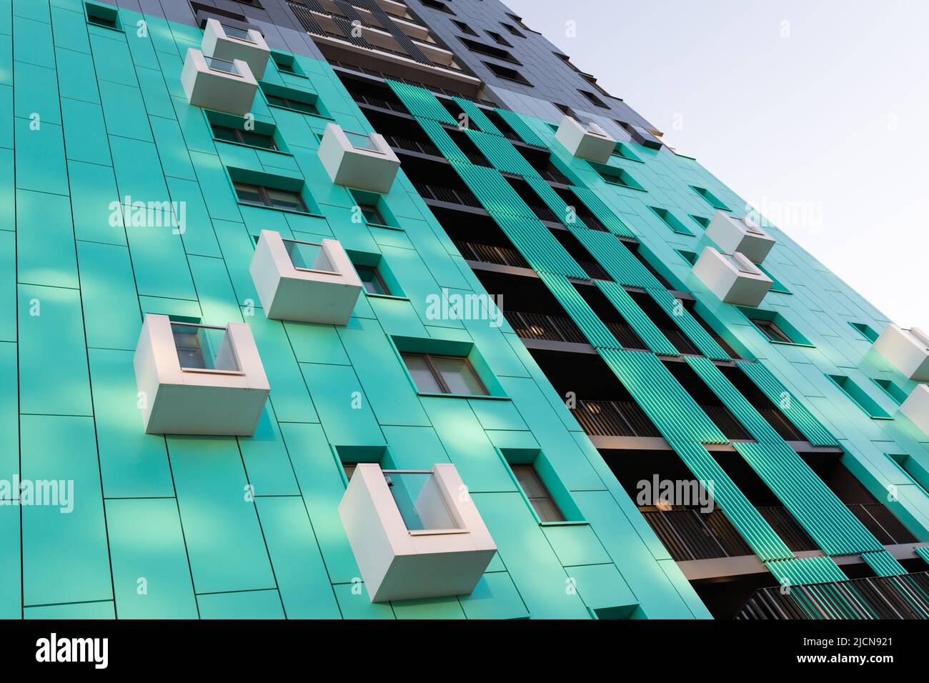facade of a stylish modern high-rise residential building Stock Photo ...