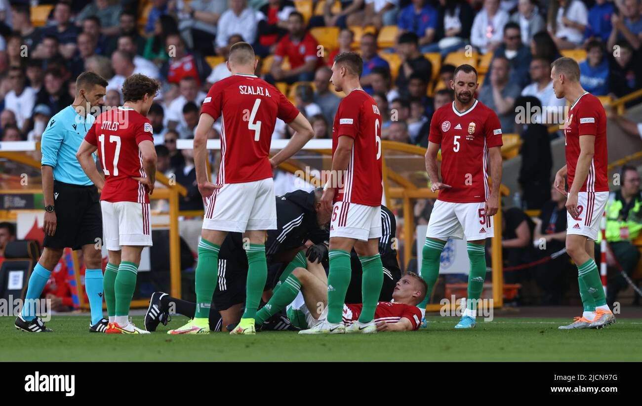 Wolverhampton, England, 14th June 2022. Andras Schafer of Hungary goes ...