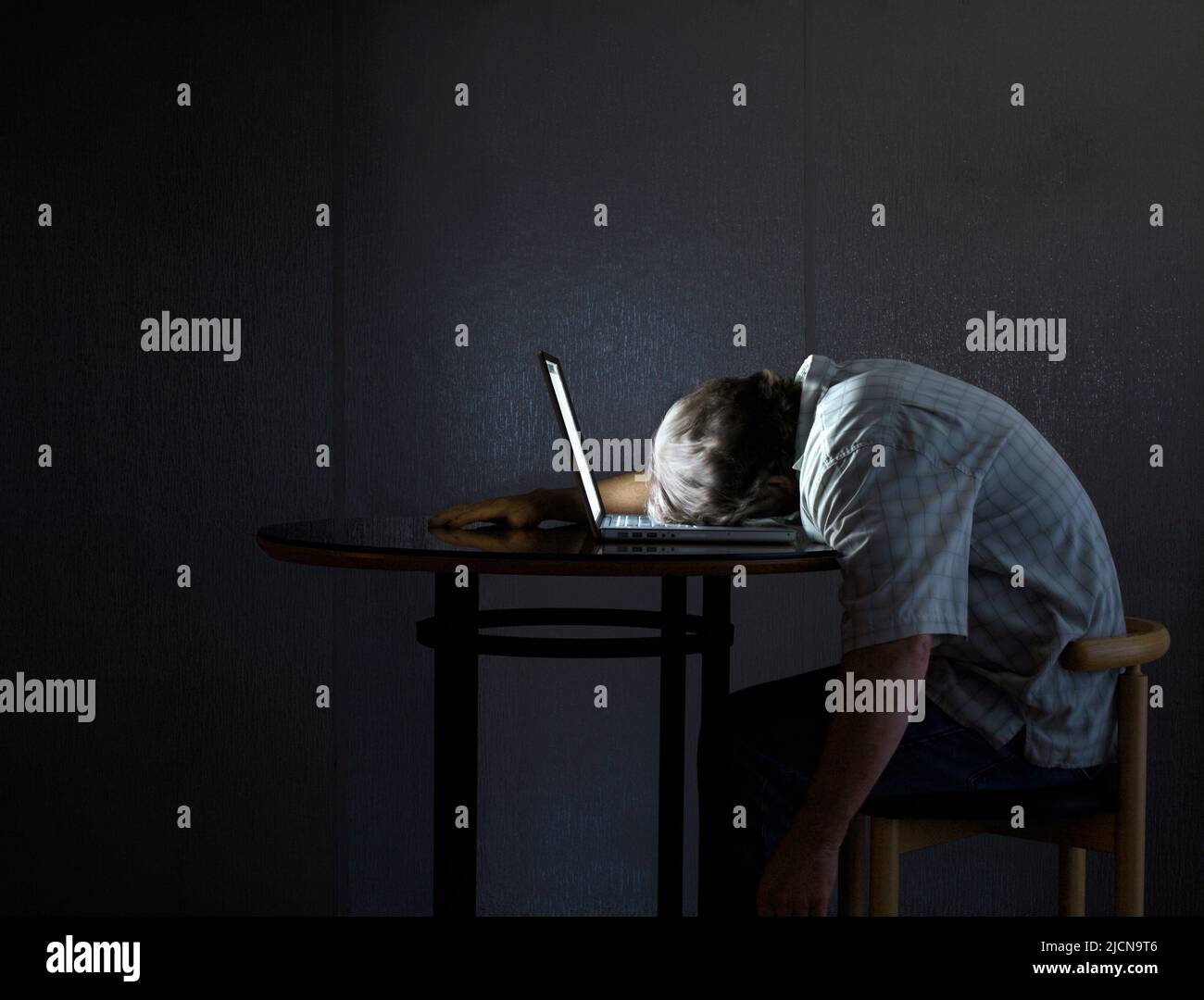 Person Asleep by Laptop Stock Photo - Alamy