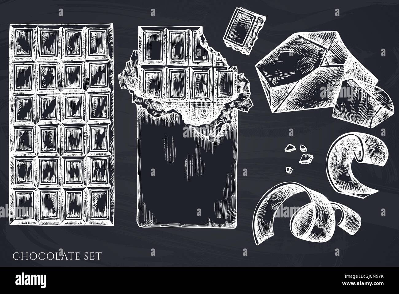 Vector set of hand drawn chalk chocolate Stock Vector Image & Art - Alamy