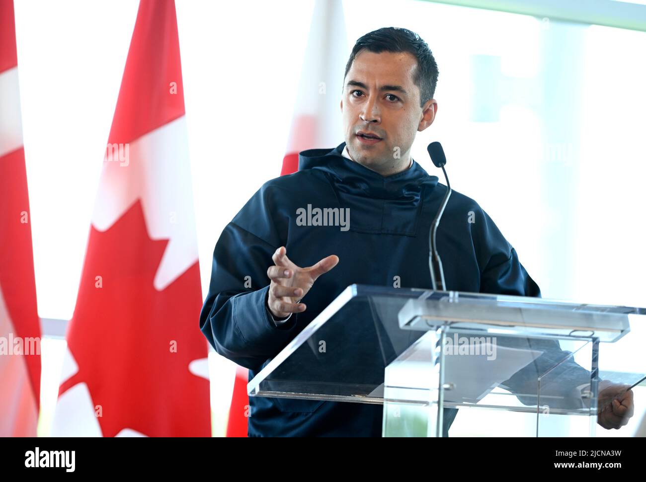 Prime Minister of Greenland Mute Bourup Egede speaks before a signing ...