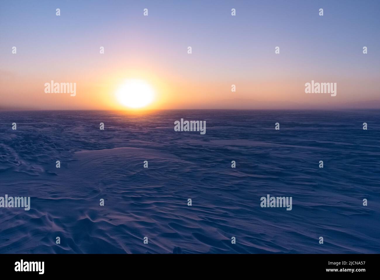 Winter frozen lake scene in northern Canada on a stunning arctic ...