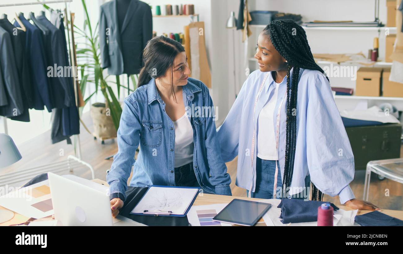 Successful Fashion Designers Work with a Mannequin, Fashion Industry ...