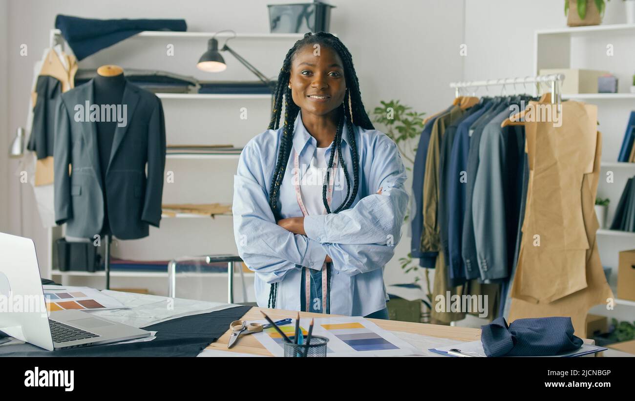 Portrait of an African-American Woman, a Successful Fashion Designer ...