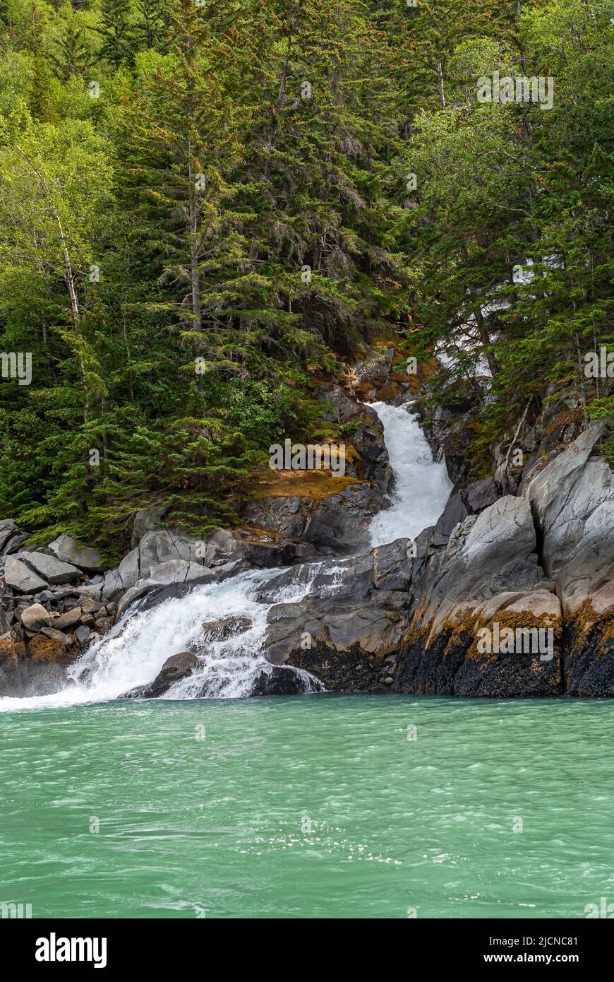 Skagway, Alaska, USA - July 20, 2011: Taiya Inlet above Chilkoot Inlet ...