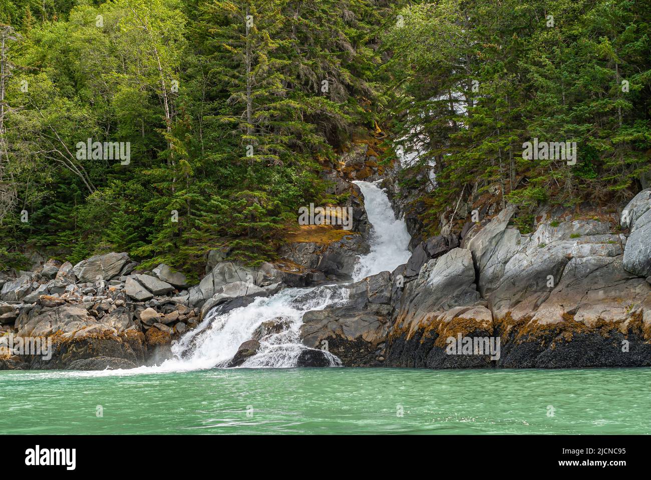 Skagway, Alaska, USA - July 20, 2011: Taiya Inlet above Chilkoot Inlet ...