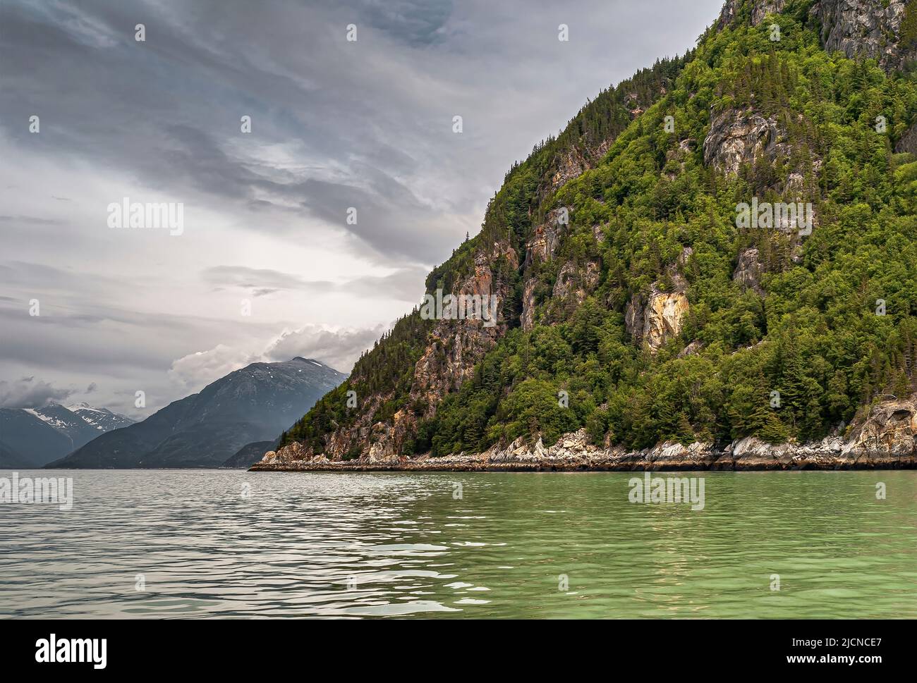Skagway, Alaska, USA - July 20, 2011: Taiya Inlet above Chilkoot Inlet ...
