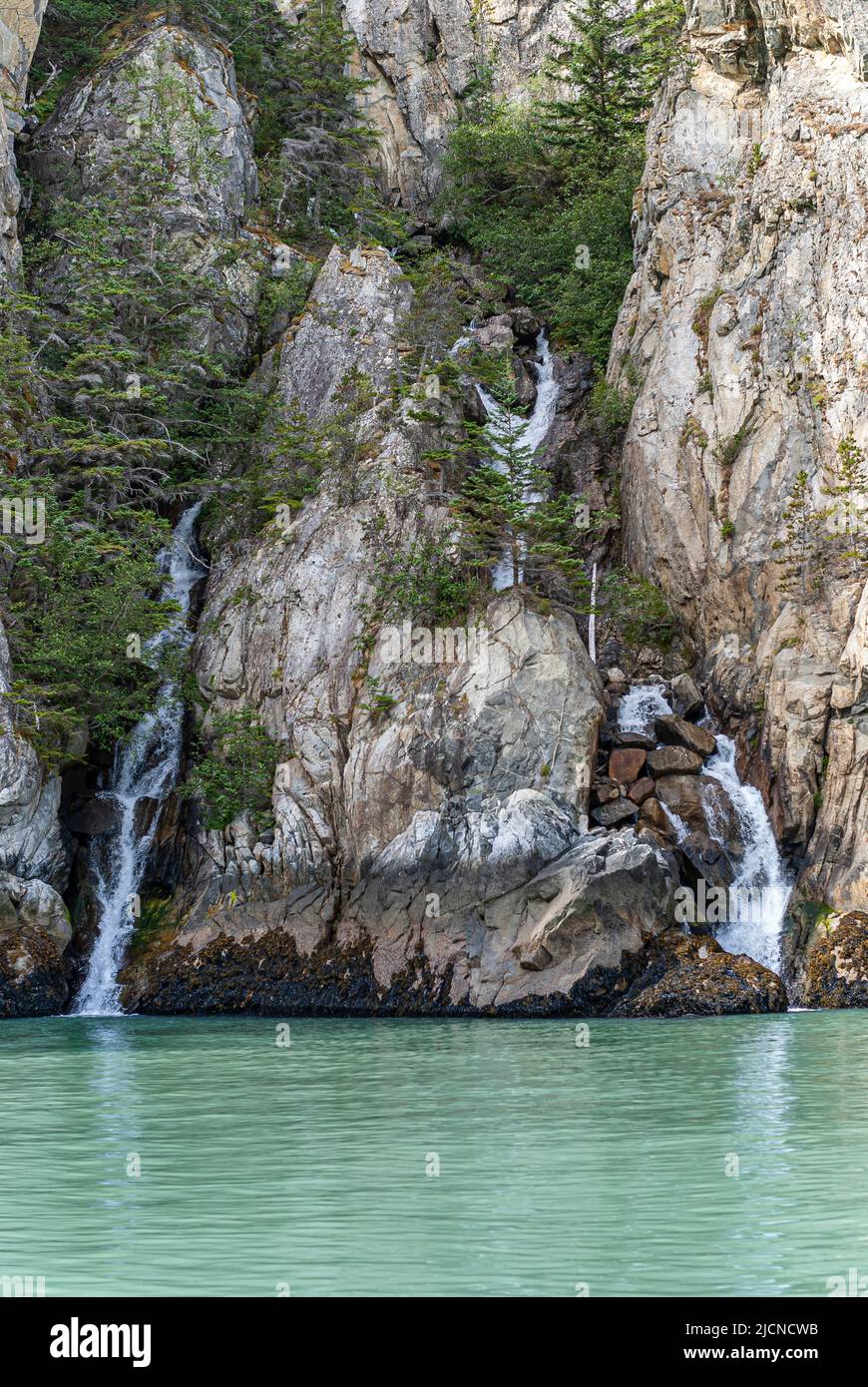 Skagway, Alaska, USA - July 20, 2011: Taiya Inlet above Chilkoot Inlet ...