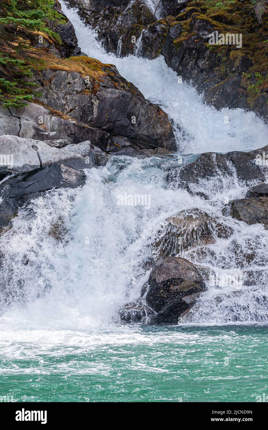 Skagway, Alaska, USA - July 20, 2011: Taiya Inlet above Chilkoot Inlet ...