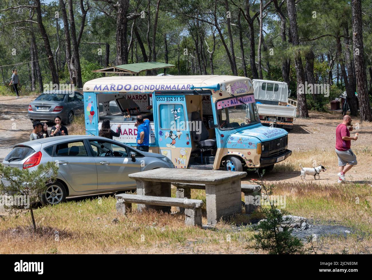 An icecream truck at a local park. Cyprus Stock Photo - Alamy