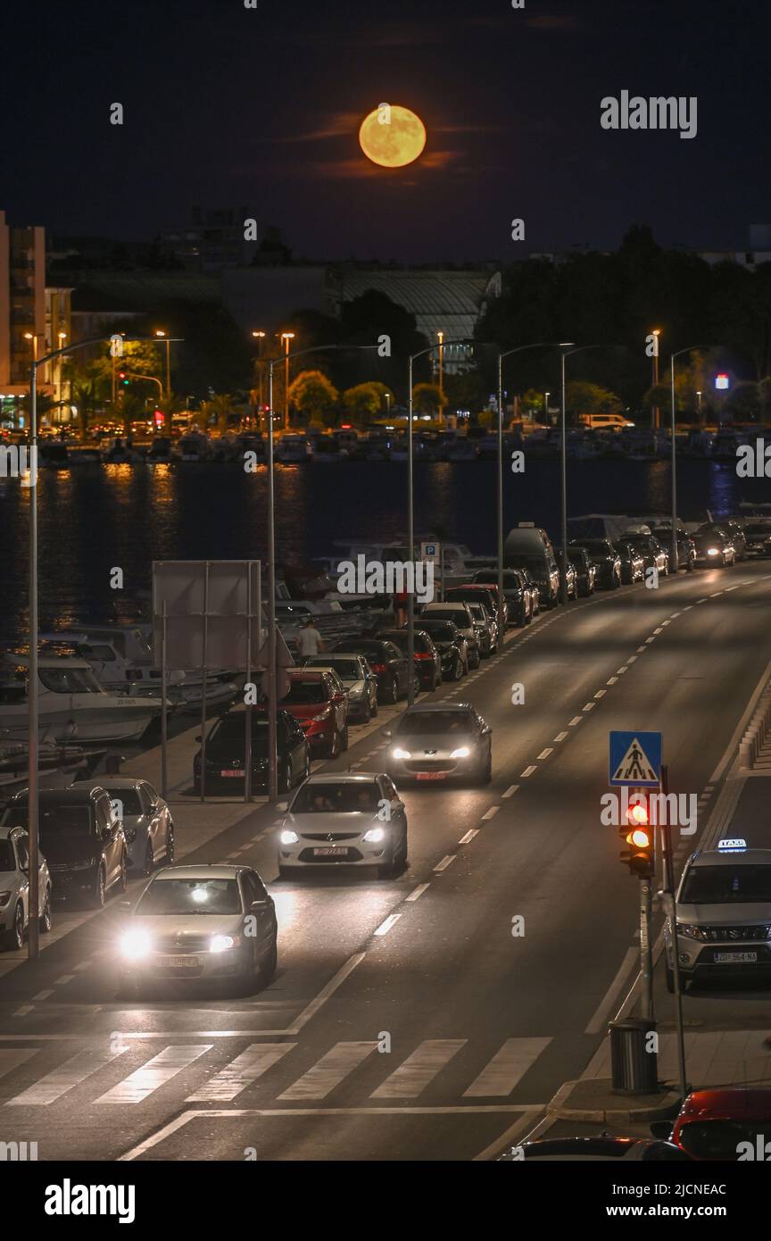Strawberry Moon can be seen in the sky in Zadar, Croatia on June 14 ...