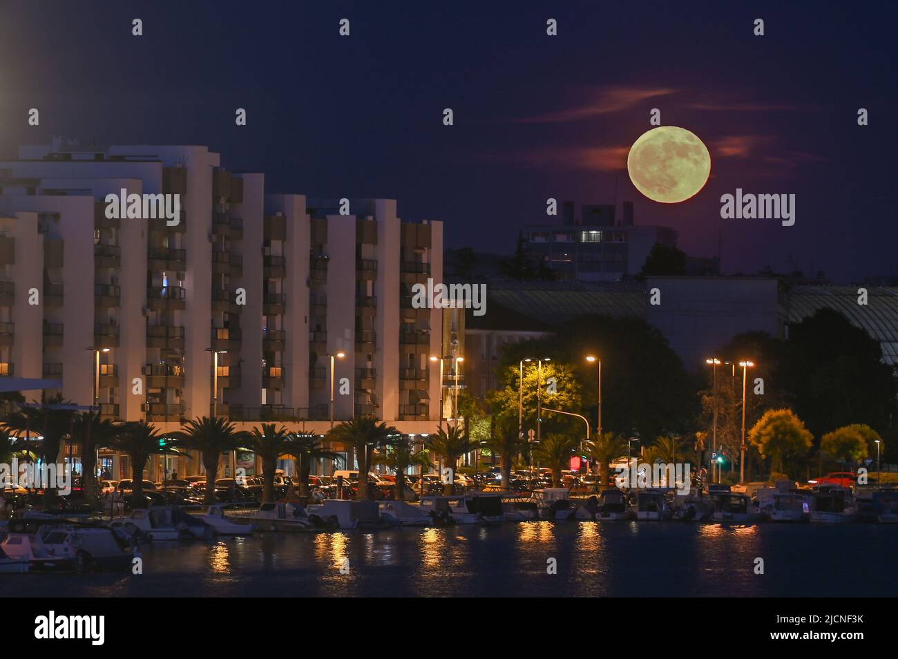 Strawberry Moon can be seen in the sky in Zadar, Croatia on June 14 ...