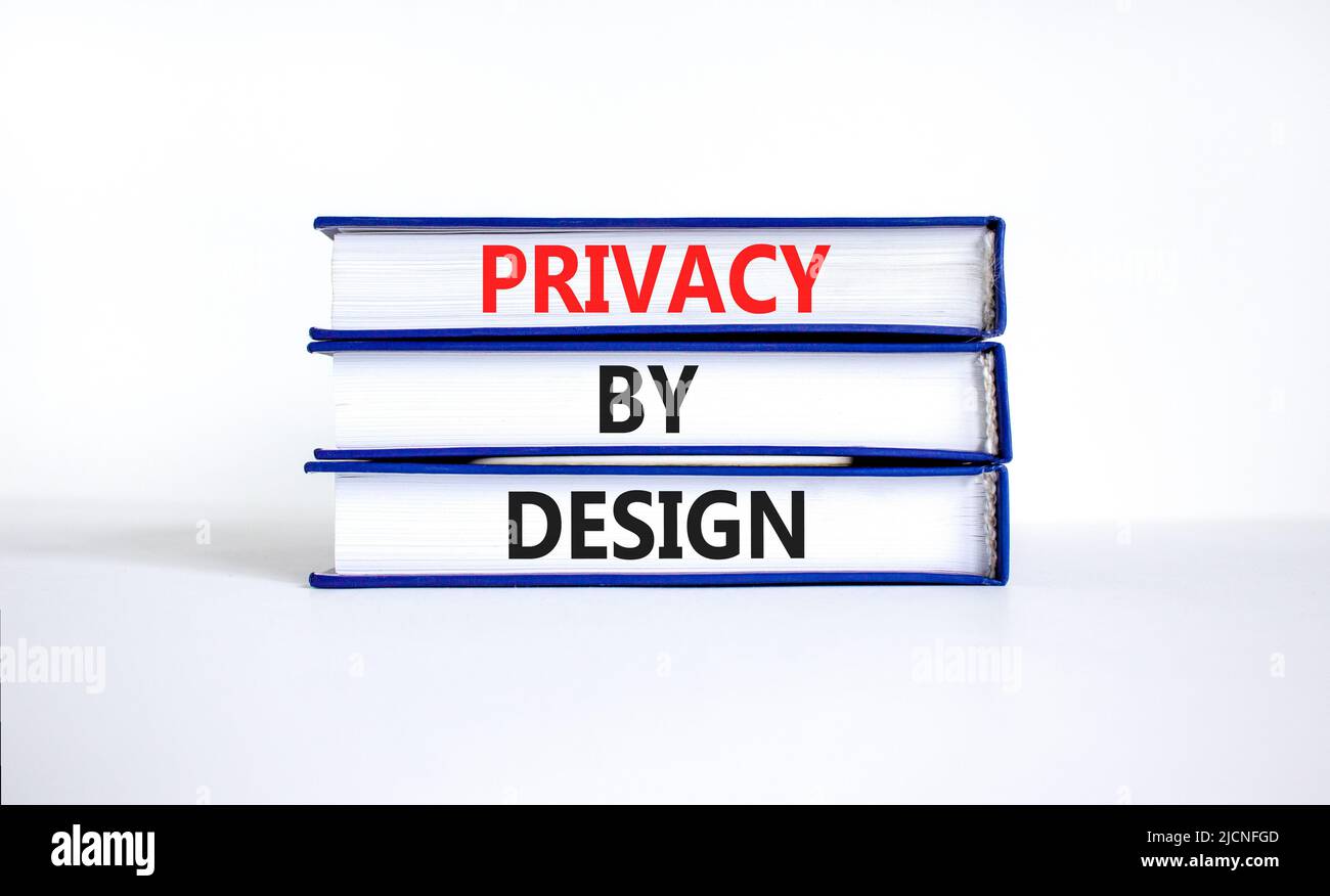 Privacy by design symbol. Concept words Privacy by design on books on a ...