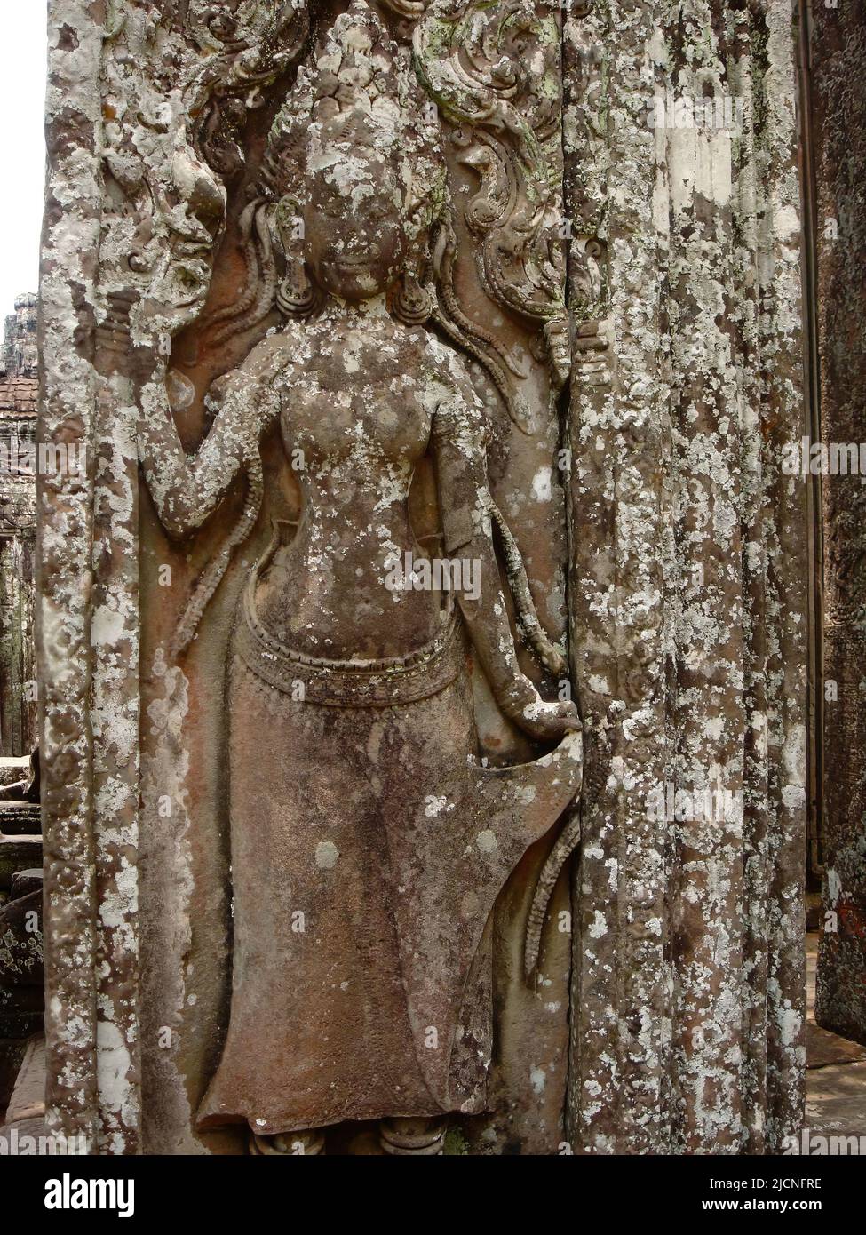 Some architectural details of the fabulous temple of Angkor Wat, the national symbol of Cambodia ...