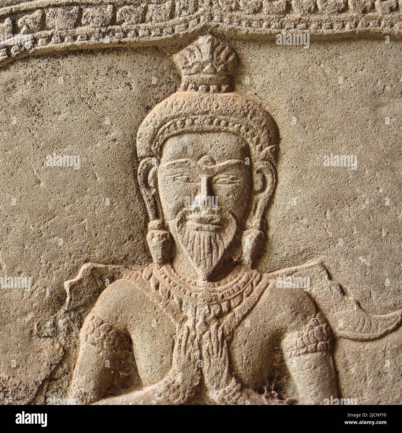 Some architectural details of the fabulous temple of Angkor Wat, the national symbol of Cambodia ...