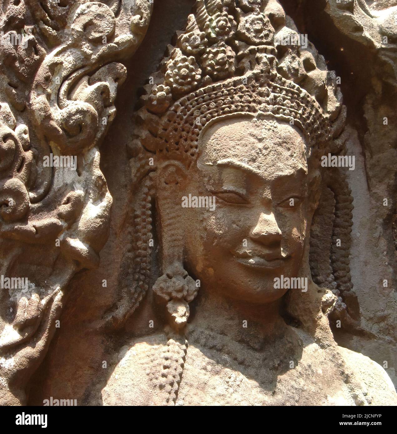 Some architectural details of the fabulous temple of Angkor Wat, the national symbol of Cambodia ...