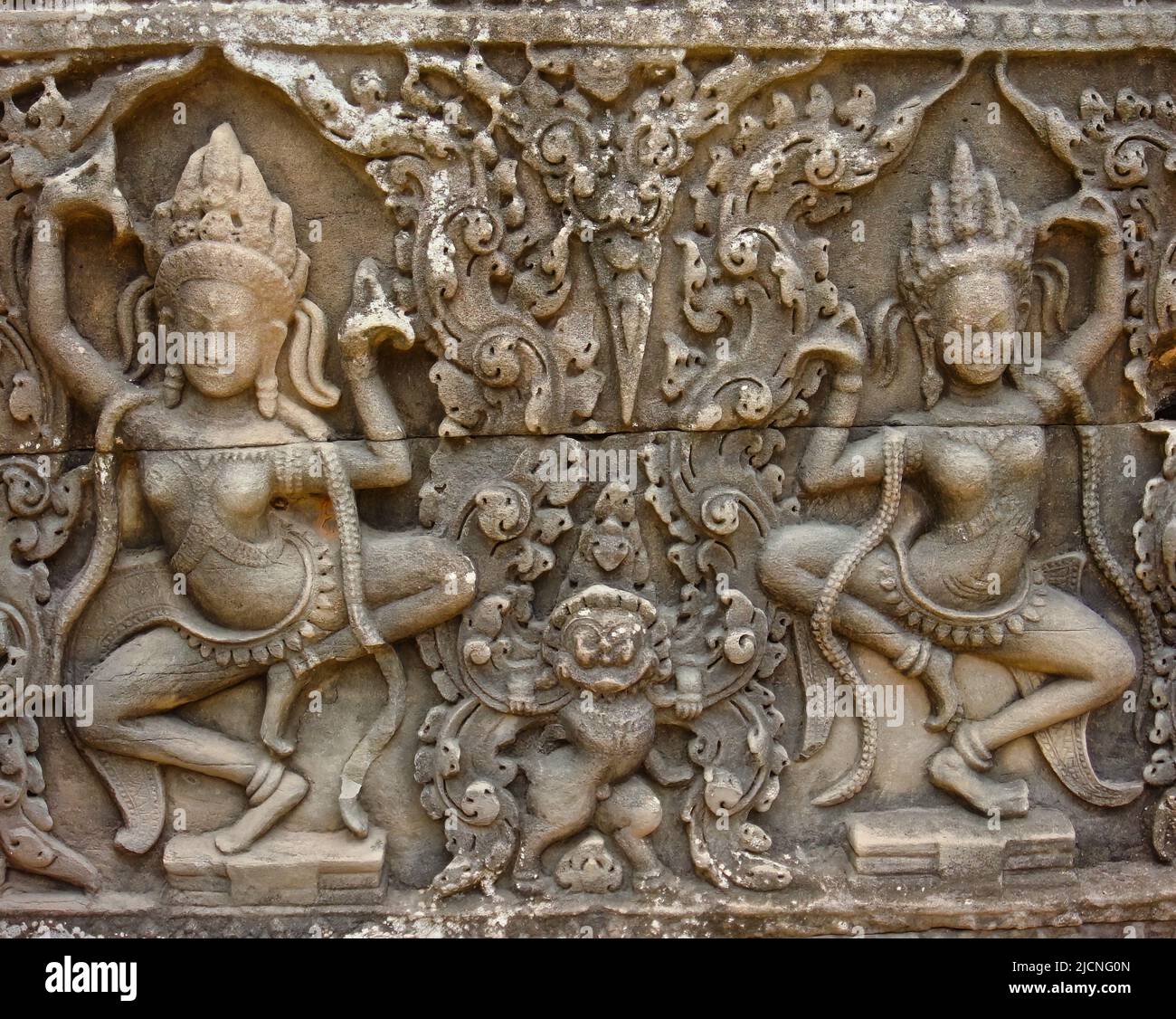 Some architectural details of the fabulous temple of Angkor Wat, the ...