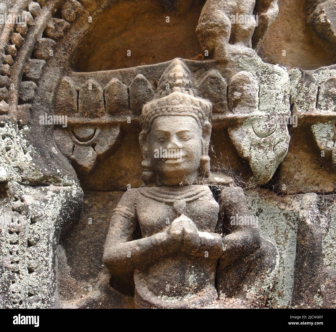 Some architectural details of the fabulous temple of Angkor Wat, the national symbol of Cambodia ...