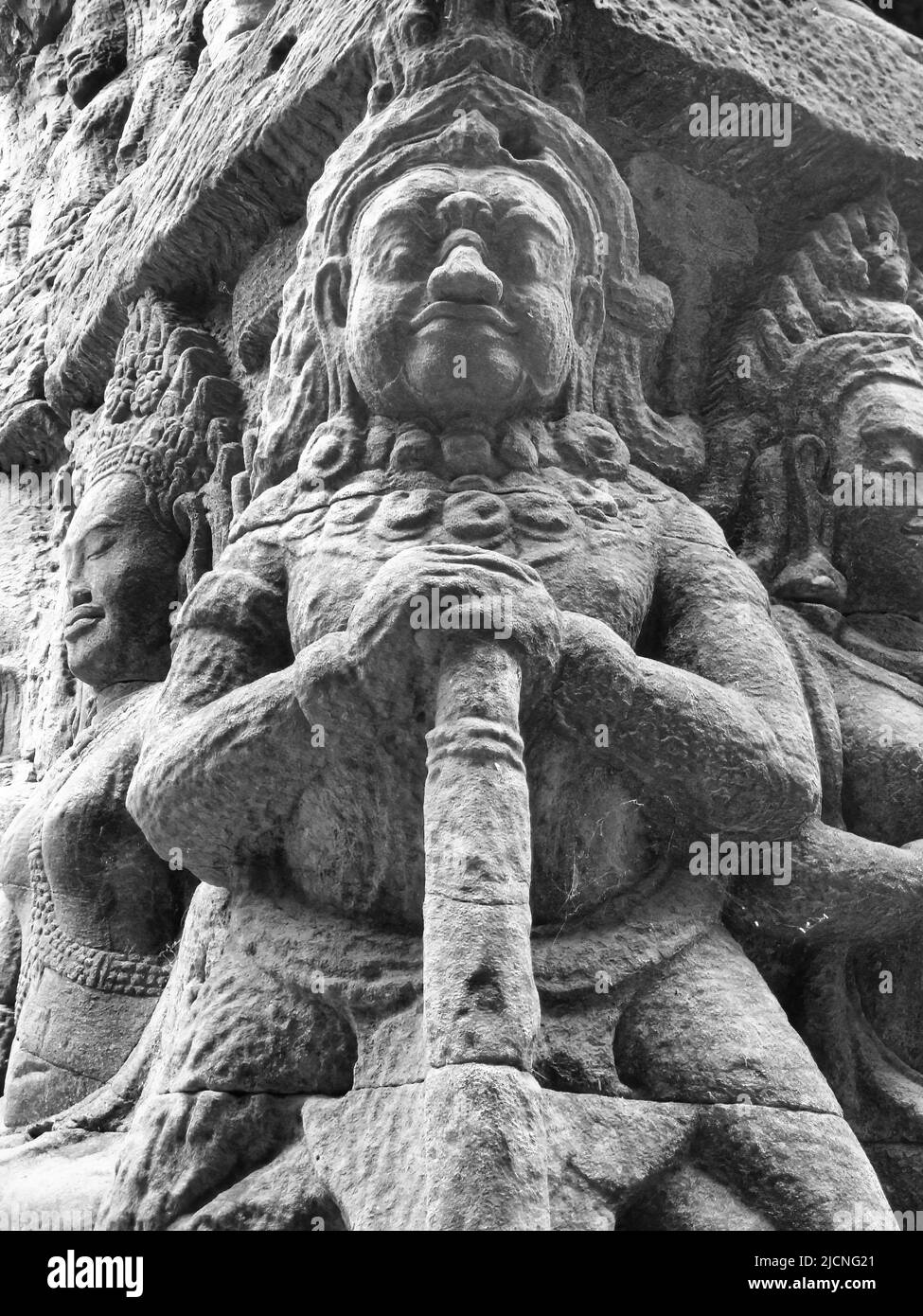 Some architectural details of the fabulous temple of Angkor Wat, the national symbol of Cambodia ...