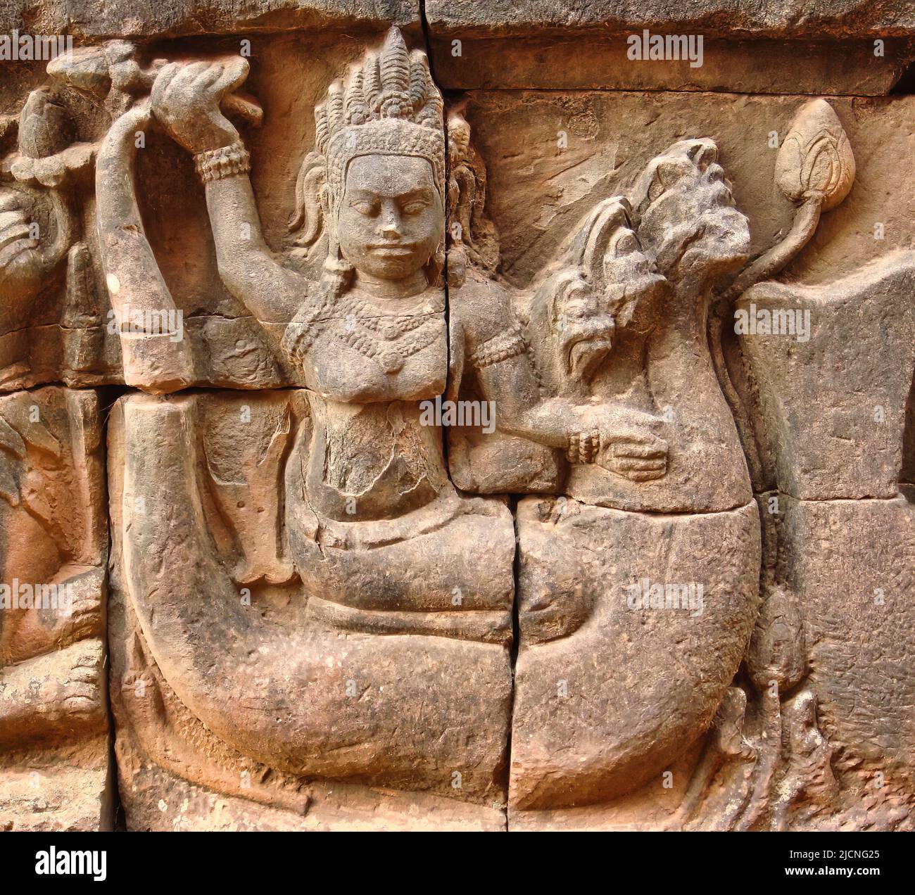 Some architectural details of the fabulous temple of Angkor Wat, the national symbol of Cambodia ...