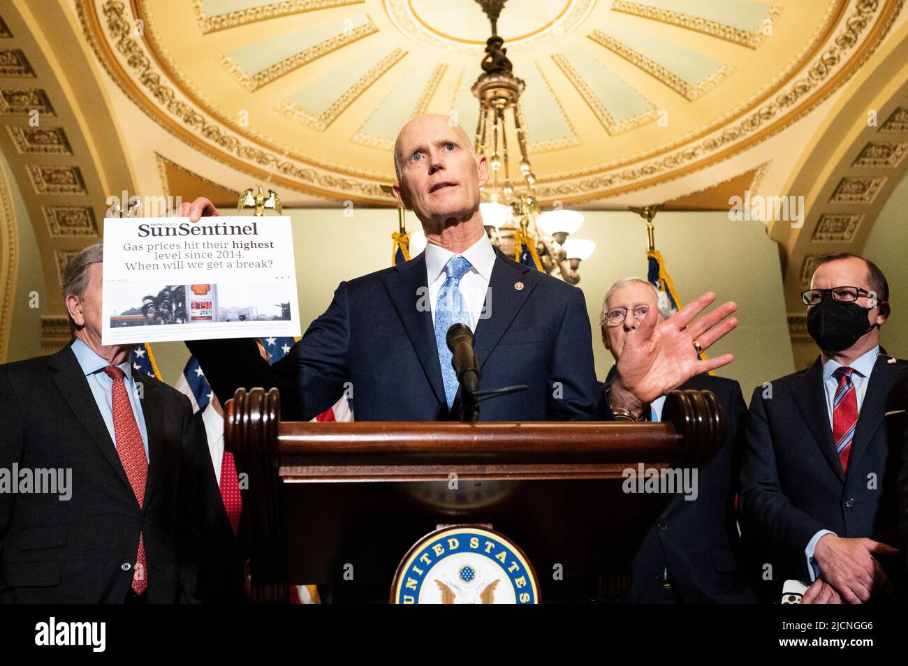 U.S. Senator Rick Scott (R-FL) speaking at a press conference of the ...