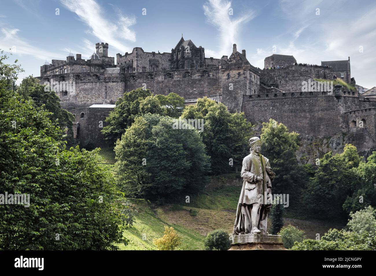 Edinburgh Castle is an ancient fortress, which from its position on top ...