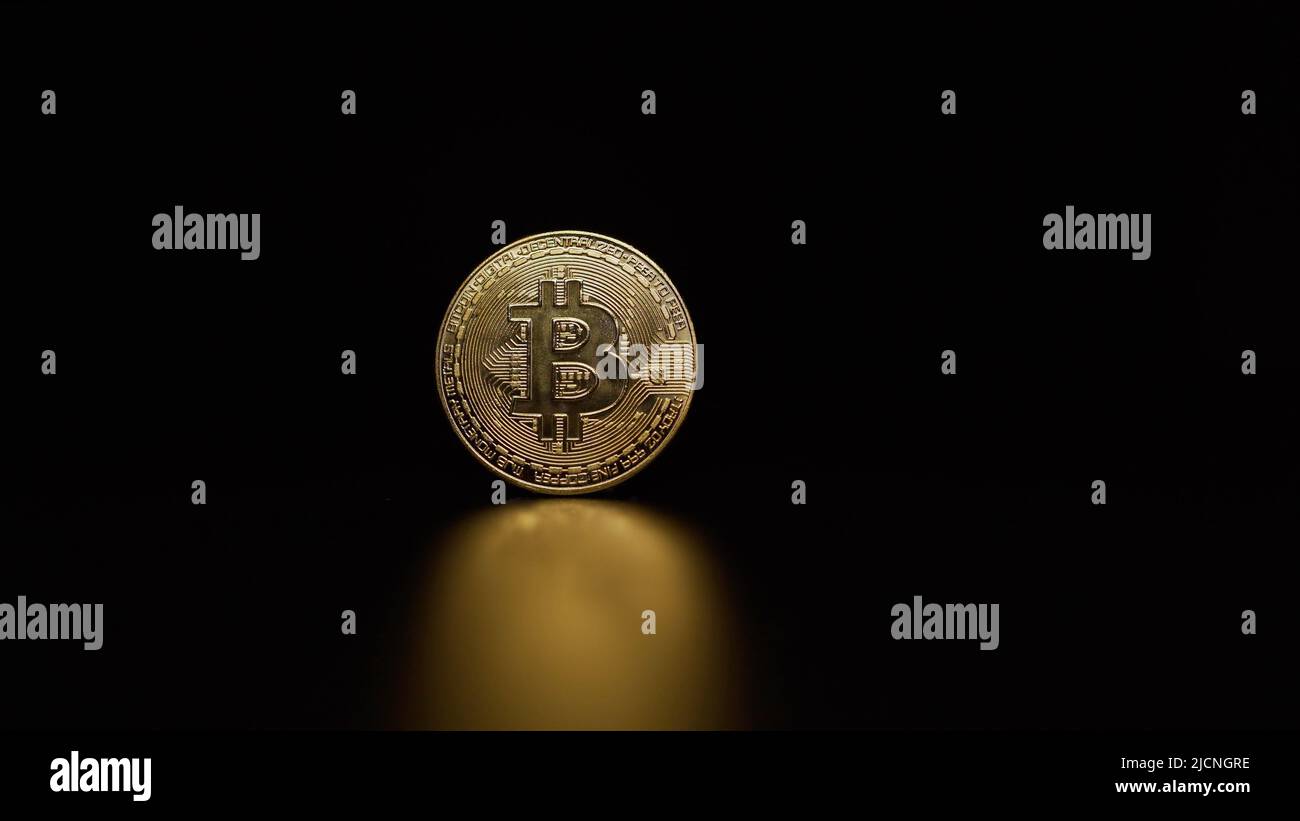 Digital currency concept, bitcoin, American dollar banknote. Bitcoin ...