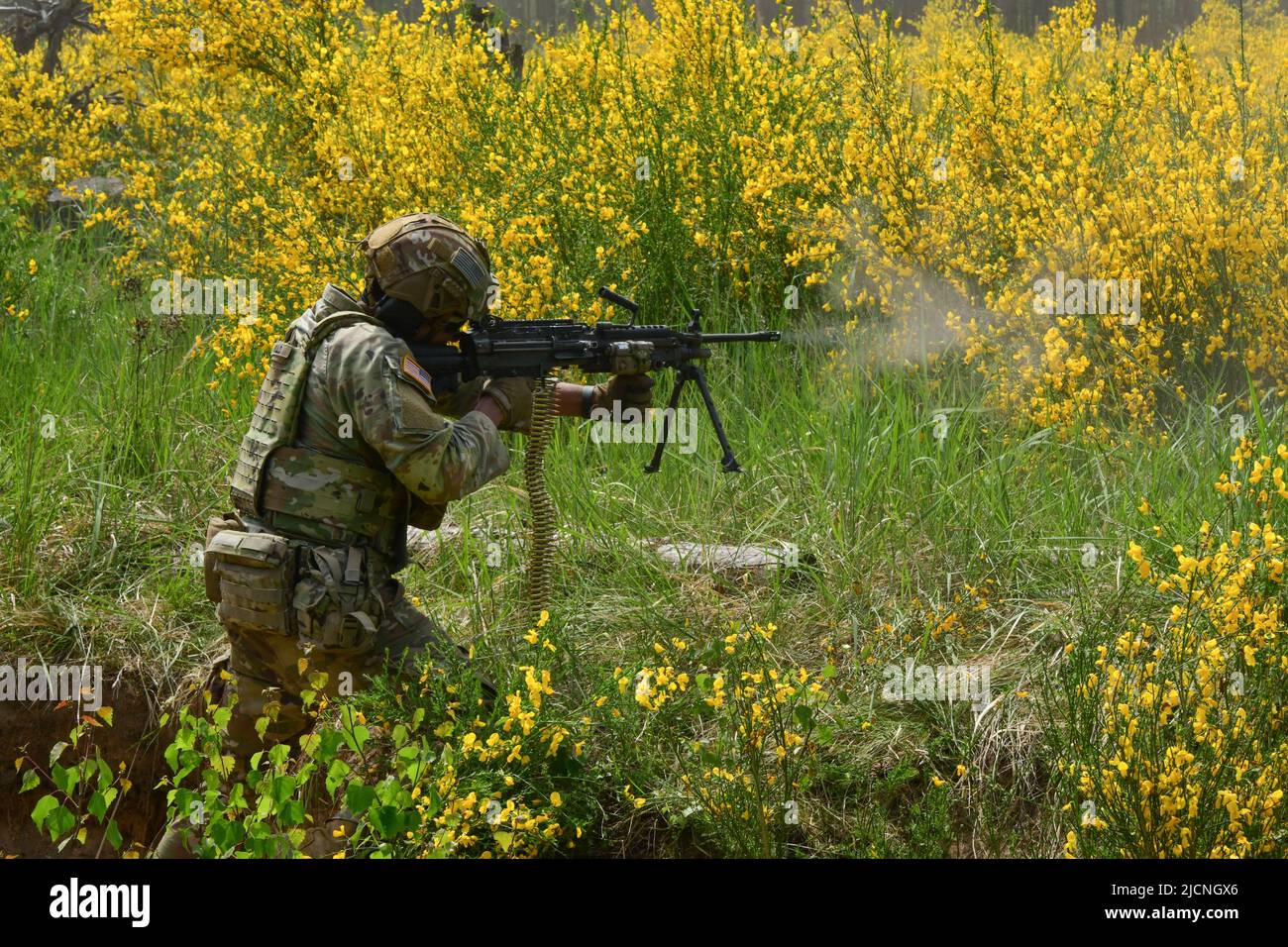 U.S. Soldiers assigned to 3rd Squadron, 2nd Cavalry Regiment, conduct a ...