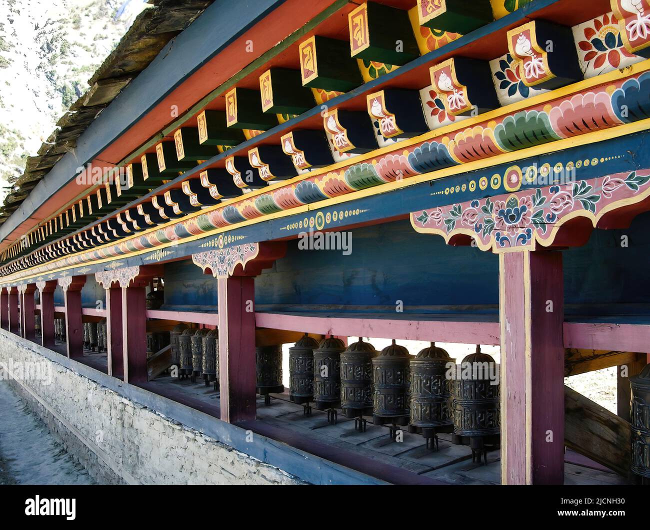 Upper Pisang village, Around Annapurna trek, Manang district, Gandaki ...