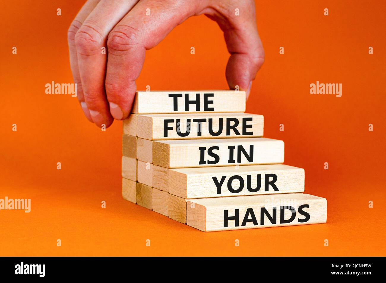 The future is in your hands symbol. Concept words The future is in your ...