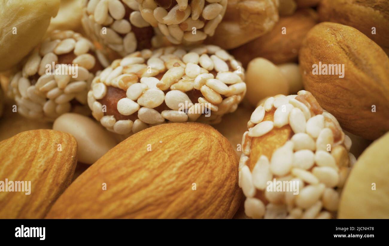 Nuts close up. Organic mixed nuts as background. Natural background ...