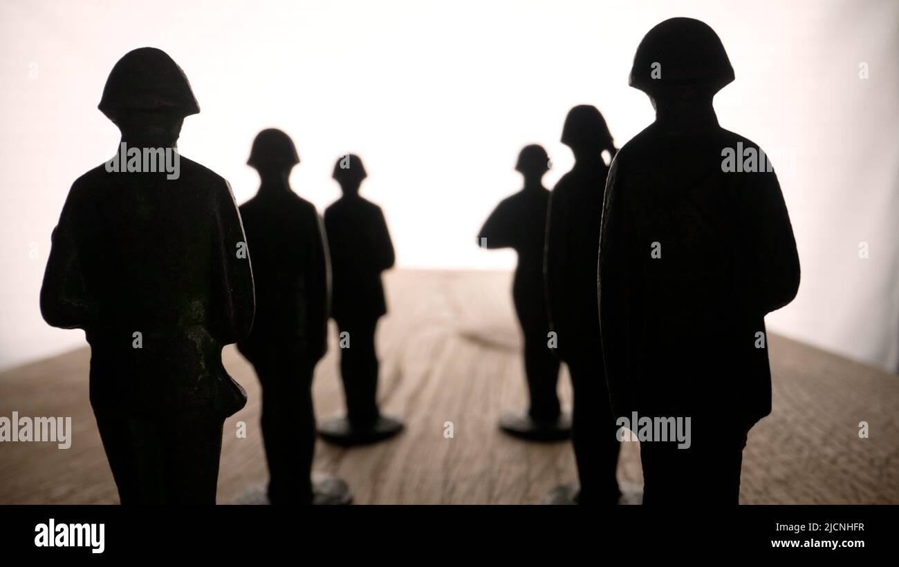 Military theme. Army, military, metal figures of soldiers 4k. Toy ...