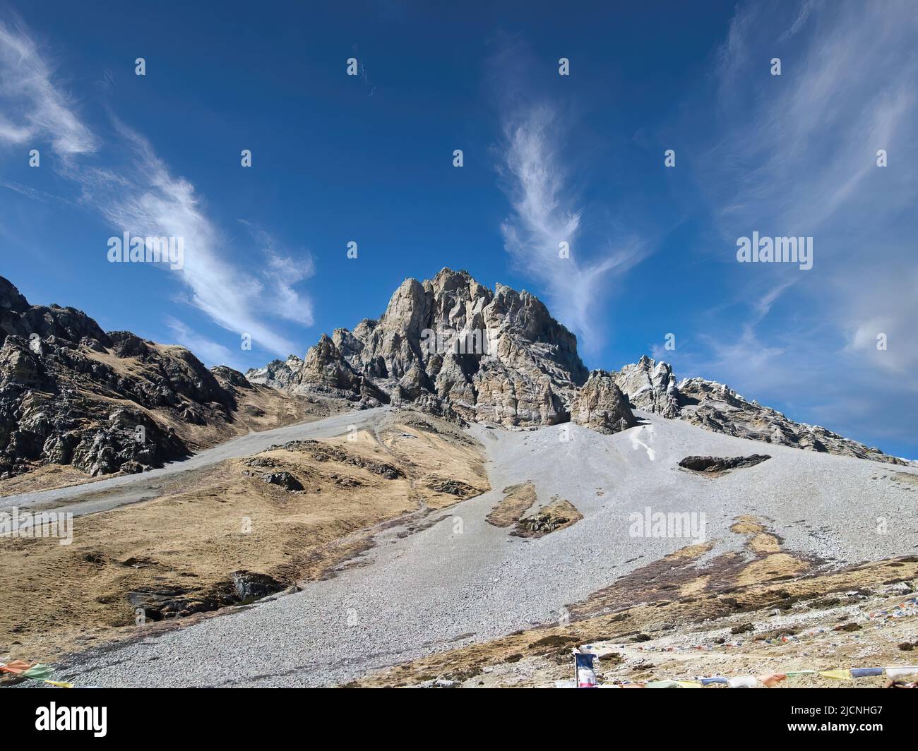 Yak Kharka (Annapurna Circuit Nepal) at 4000 meters altitude along one ...
