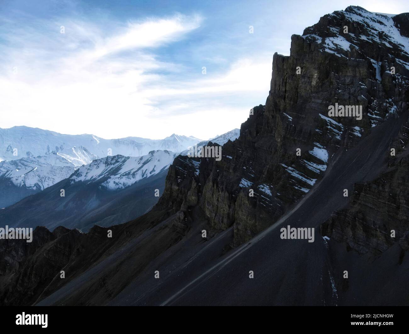 Yak Kharka (Annapurna Circuit Nepal) at 4000 meters altitude along one ...